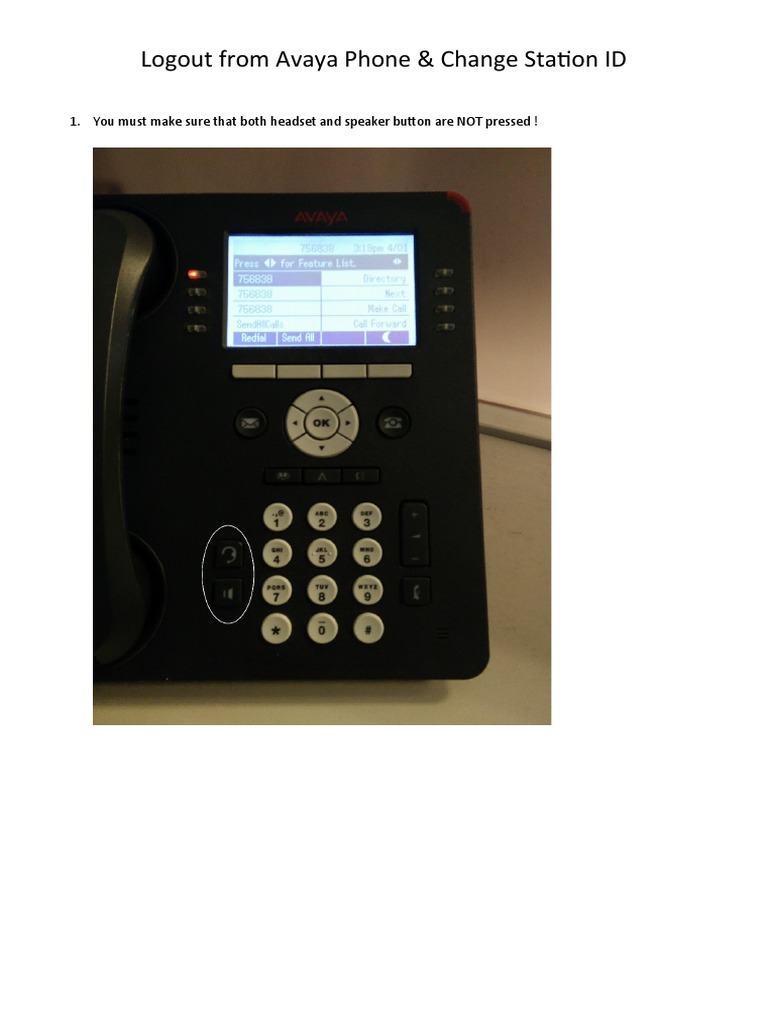 Logout and Change Station ID on Avaya | PDF