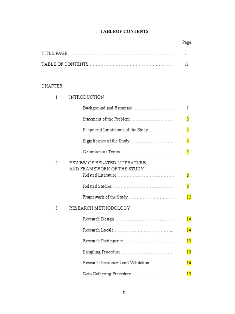 PR1 - TABLE OF CONTENTS Template | PDF PR1 - TABLE OF CONTENTS Template | PDF