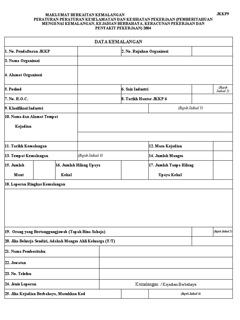 Borang JKKP 9 | PDF