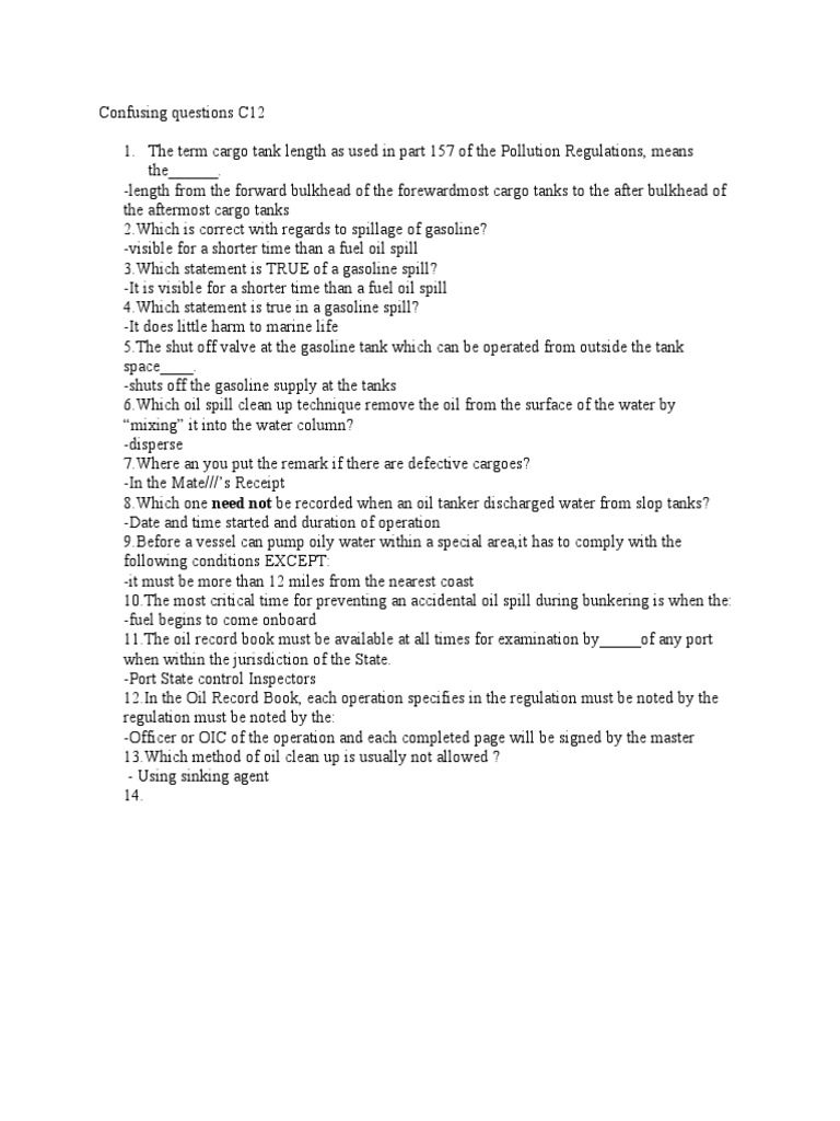 Confusing Questions C12 | PDF