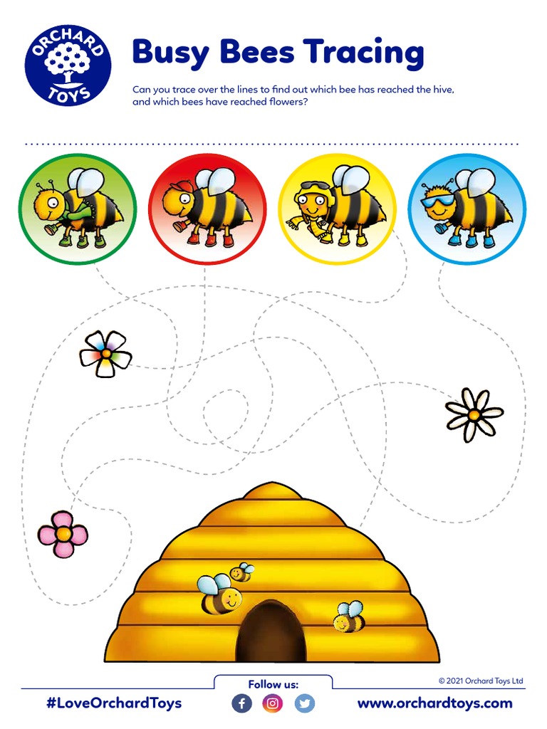 Busy Bees Tracing Activity Sheet Amended | PDF