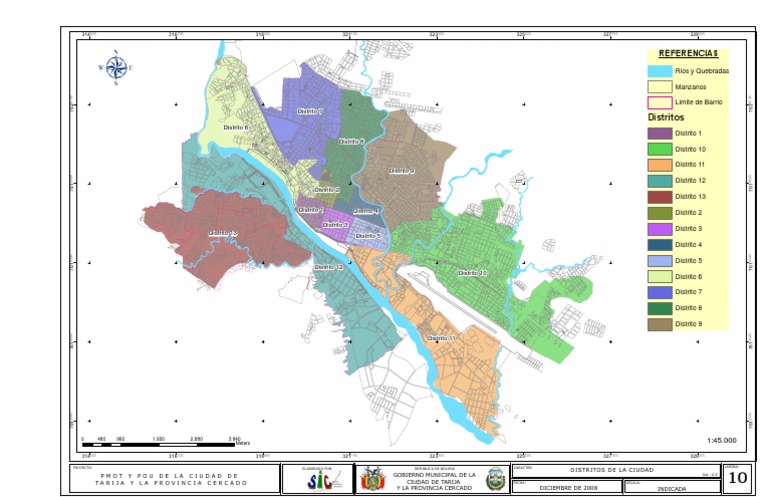 Plano Tarija Por Distritos | PDF