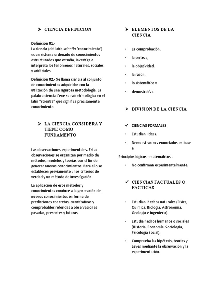 Ciencia Definicion | PDF | Método científico | Conocimiento
