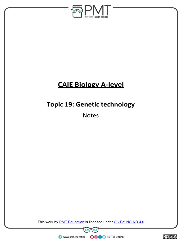 Genetic Technology in CAIE Biology | PDF | Dna Sequencing | Dna