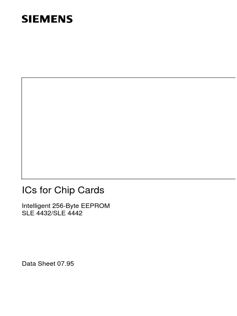 Ics For Chip Cards: Intelligent 256-Byte Eeprom Sle 4432/sle 4442 | PDF ...
