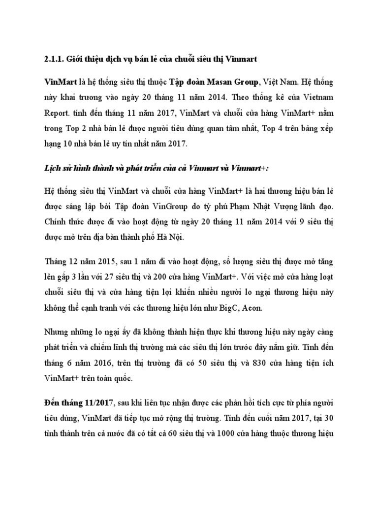 Đặc điểm hàng chờ Vinmart - Manilak | PDF