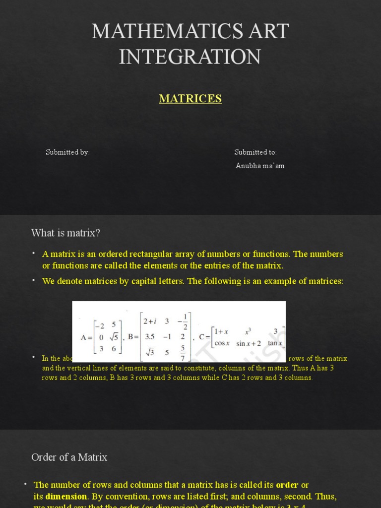 Mathematics Art Integration Matrix | PDF | Matrix (Mathematics ...