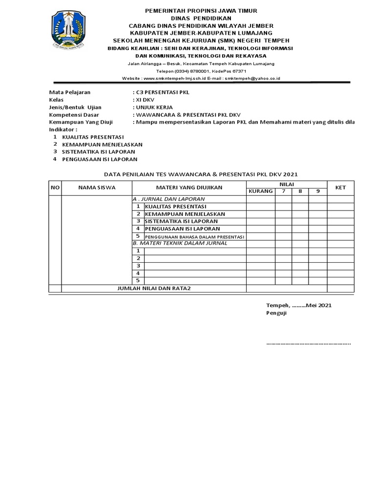 Teknik Penilaian PKL DKV | PDF