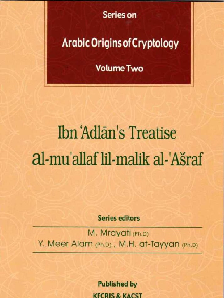 Arabic Origins of Cryptology Vol. 2 | PDF | Cryptanalysis | Cipher