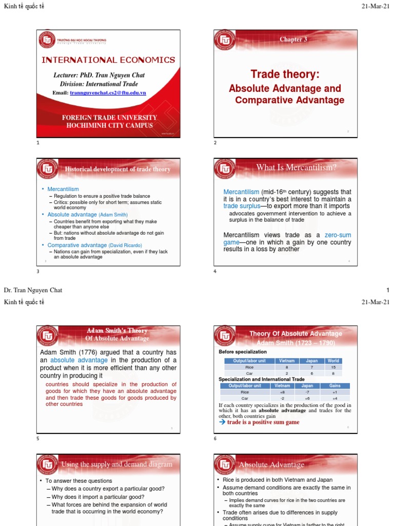 International Economics - Chapter 3 - Ricardian Model - Preclass ...