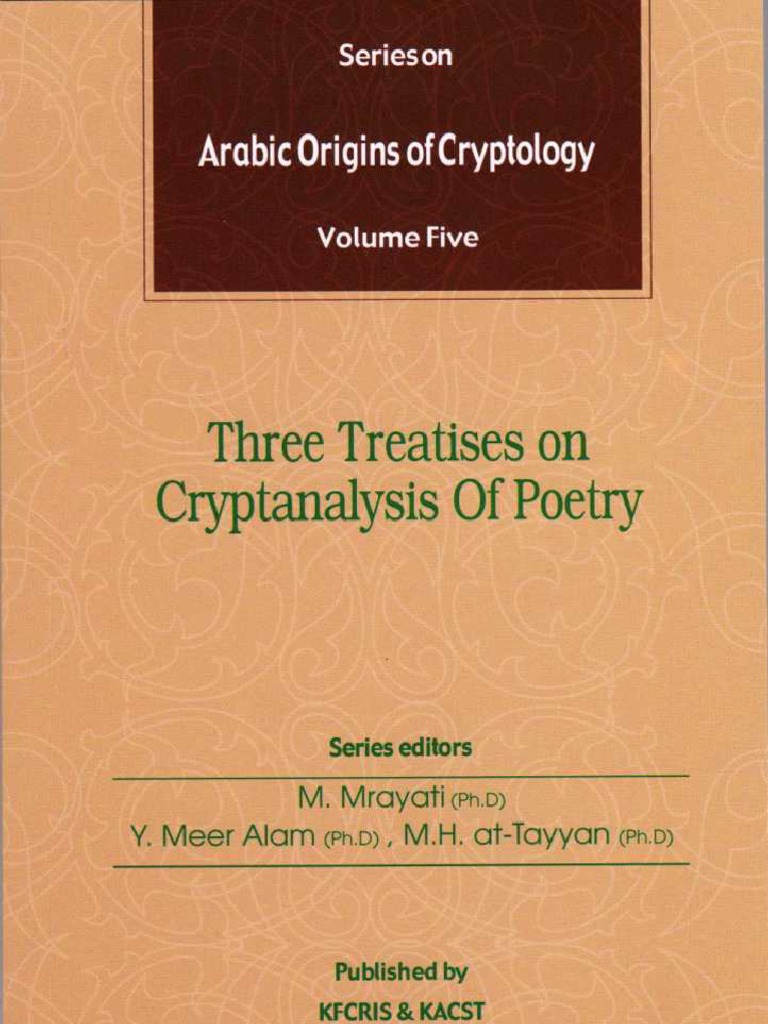 Arabic Origins of Cryptology Vol. 5 | PDF | Cryptanalysis | Cipher