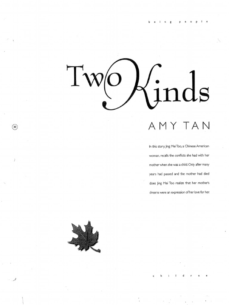 Two Kinds Amy Tan 1nl7j7y | PDF