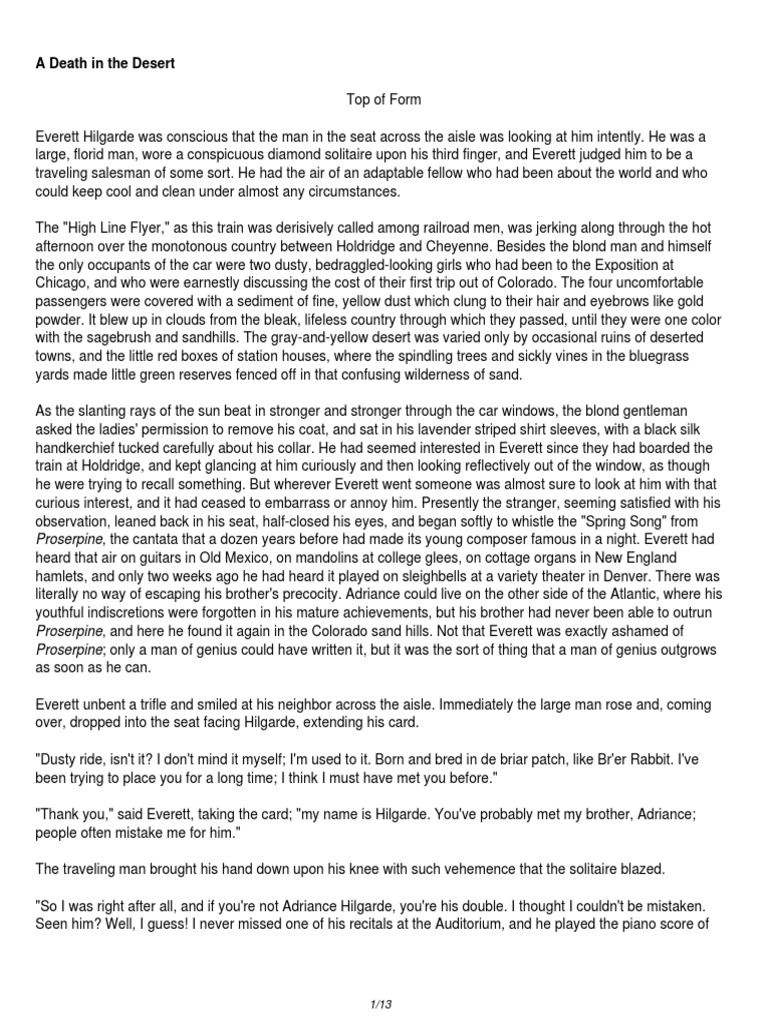 A Death in The Desert | PDF | Poetry