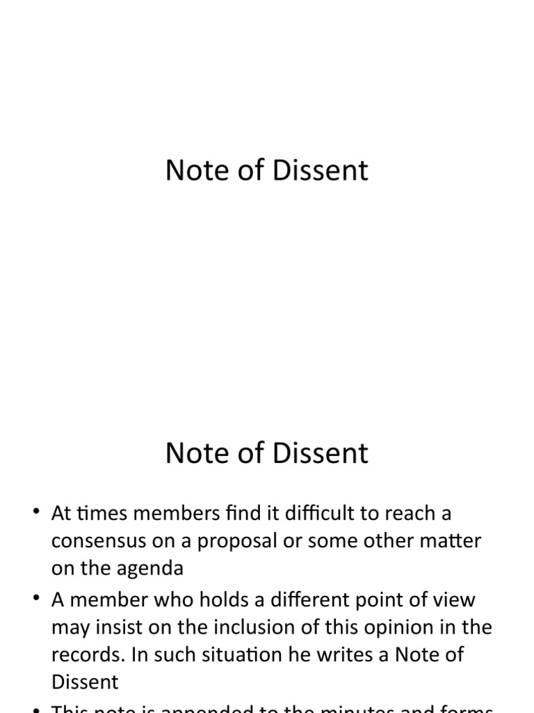 Note of Dissent | PDF