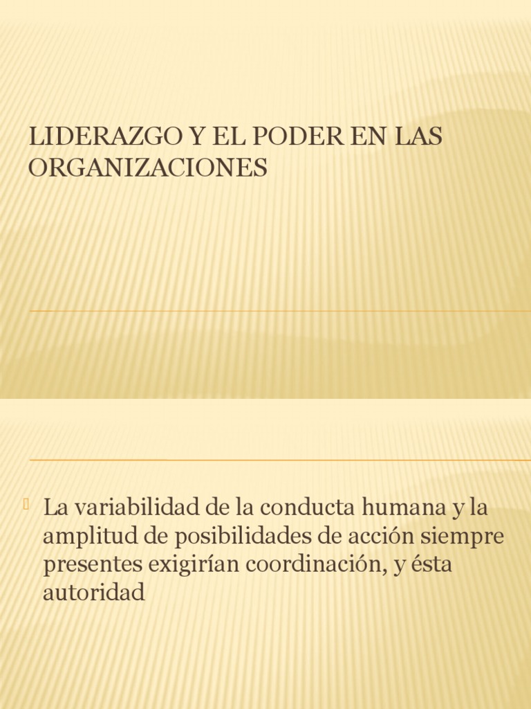 Liderazgo y El Poder en Las Organizaciones | PDF | Empresas | Planificación
