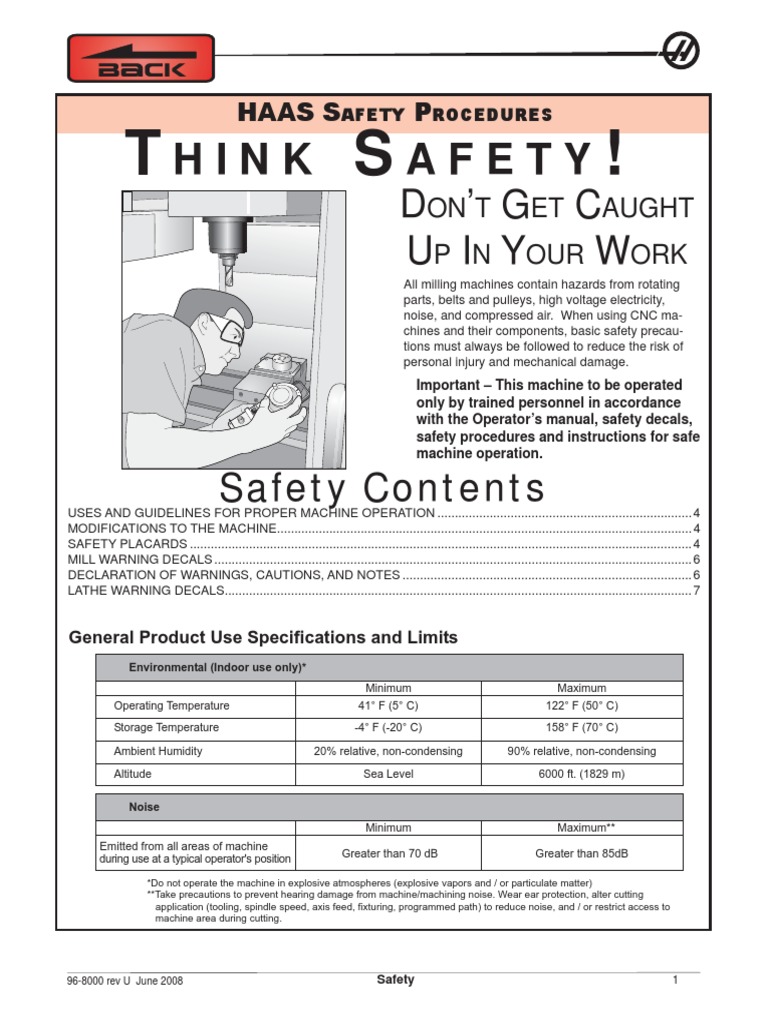 Haas Safety Procedures Summary | PDF | Machining | Computer Keyboard