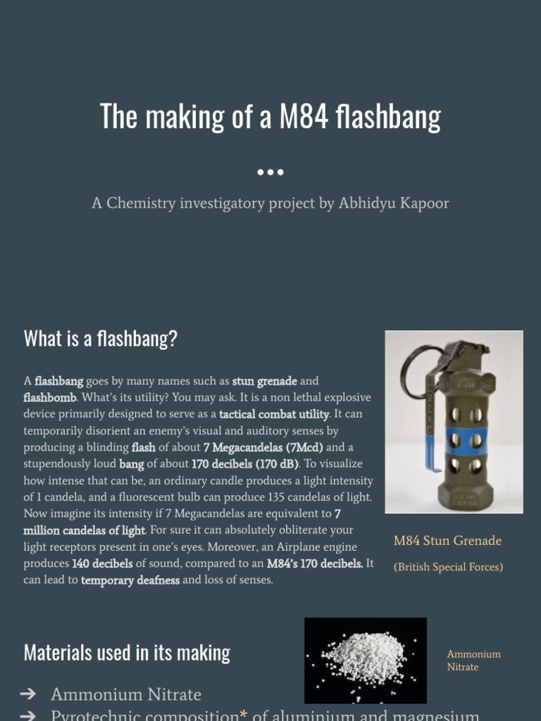 M84 Flashbang Chemistry Project | PDF | Chemistry | Chemicals