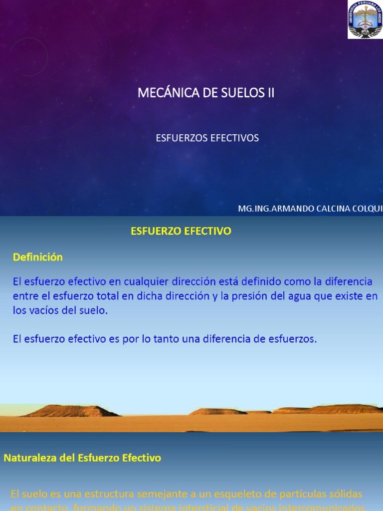 Esfuerzos Efectivos Clases Upla Mecanica de Suelos Ii | PDF