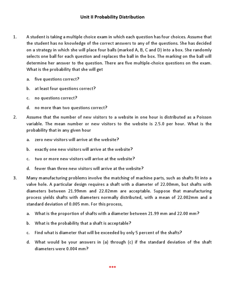 Assignment Unit2 Probability Distribution | PDF