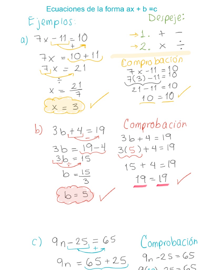 Ecuaciones de La Forma Ax+b C | PDF