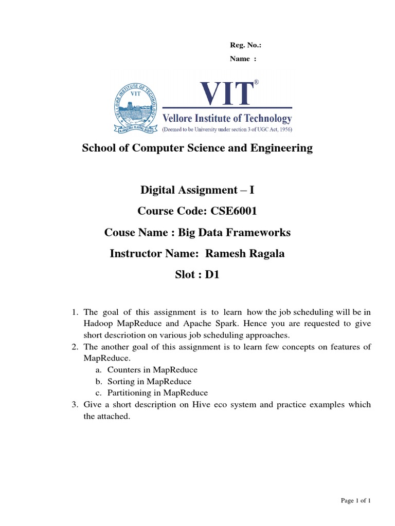 Digital Assignment - 1 | PDF