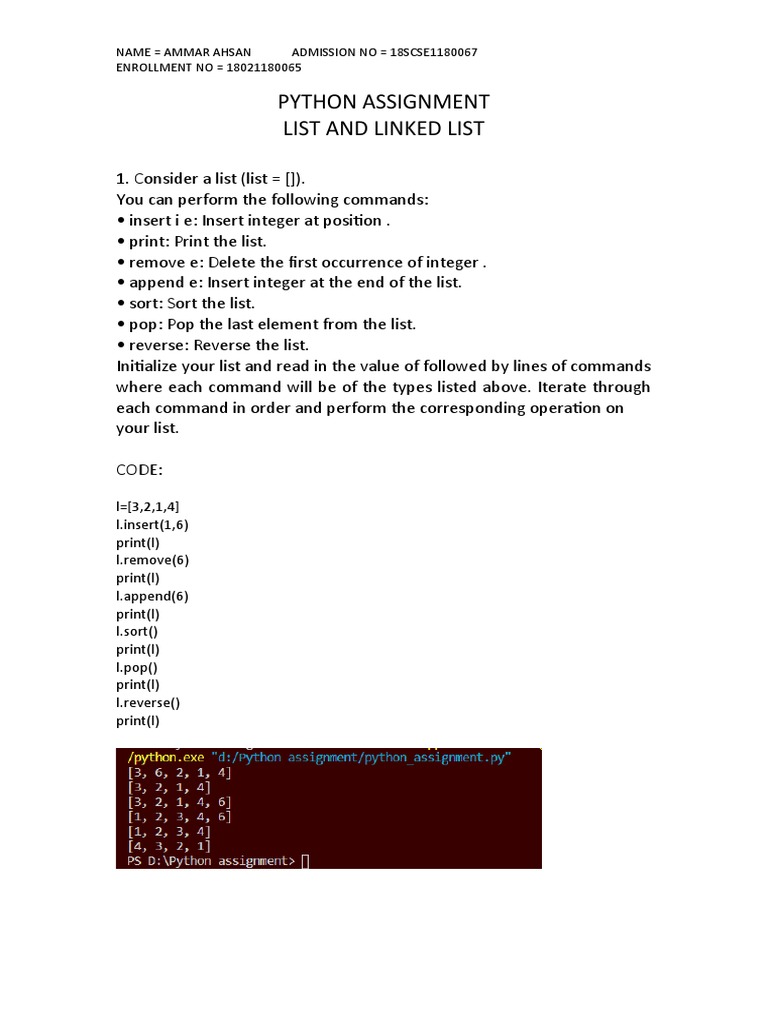 Ammar Python Assignment Pdf Queue Abstract Data Type Computer Programming