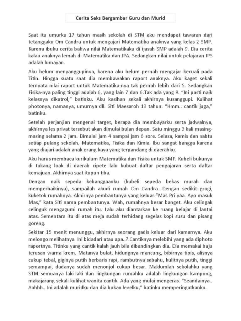 Cerita Seks Bergambar Guru Dan Murid | PDF