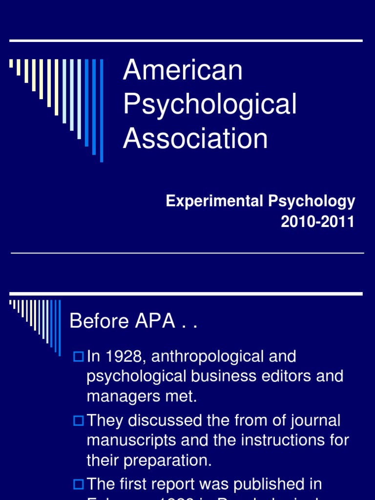 American Psychological Association | PDF | American Psychological ...