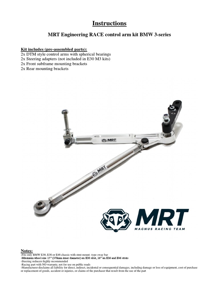 RACE Control Arm Kit | PDF