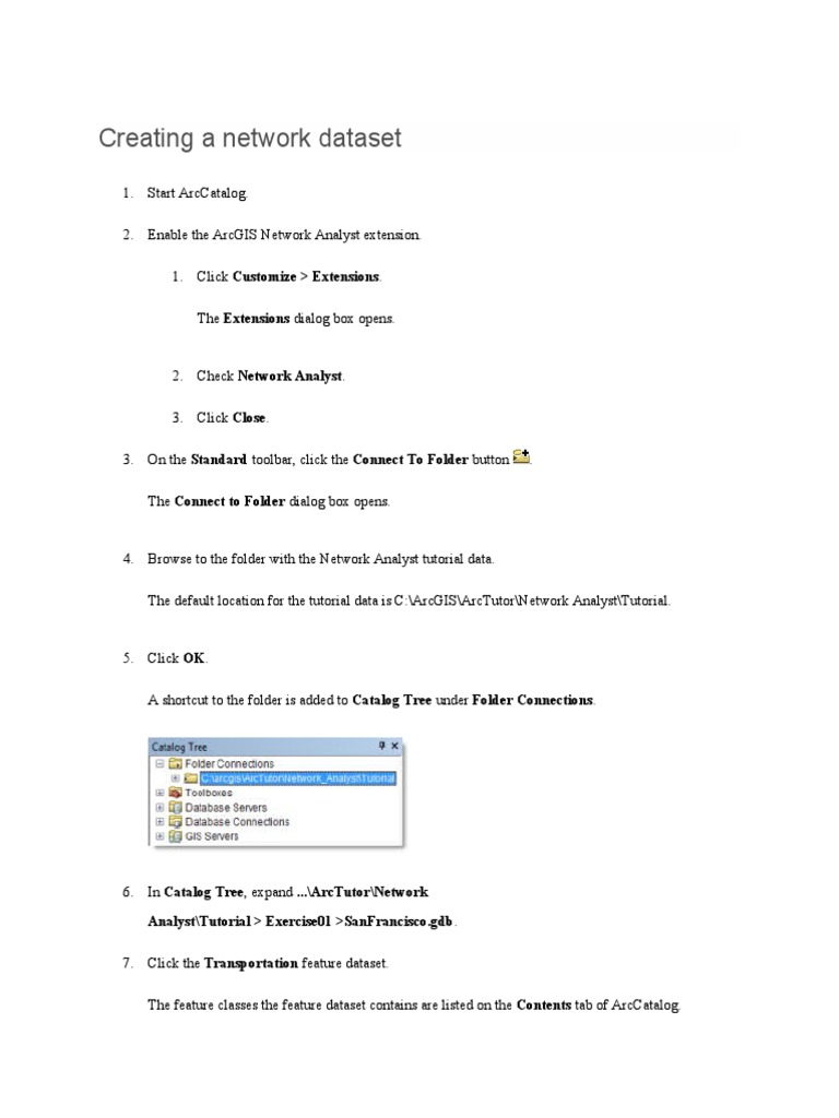 Creating a Network Dataset in ArcGIS Pro | PDF | Arc Gis | Computer Data