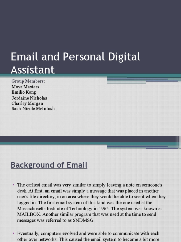 Email and Personal Digital Assistant | PDF | Personal Digital Assistant ...