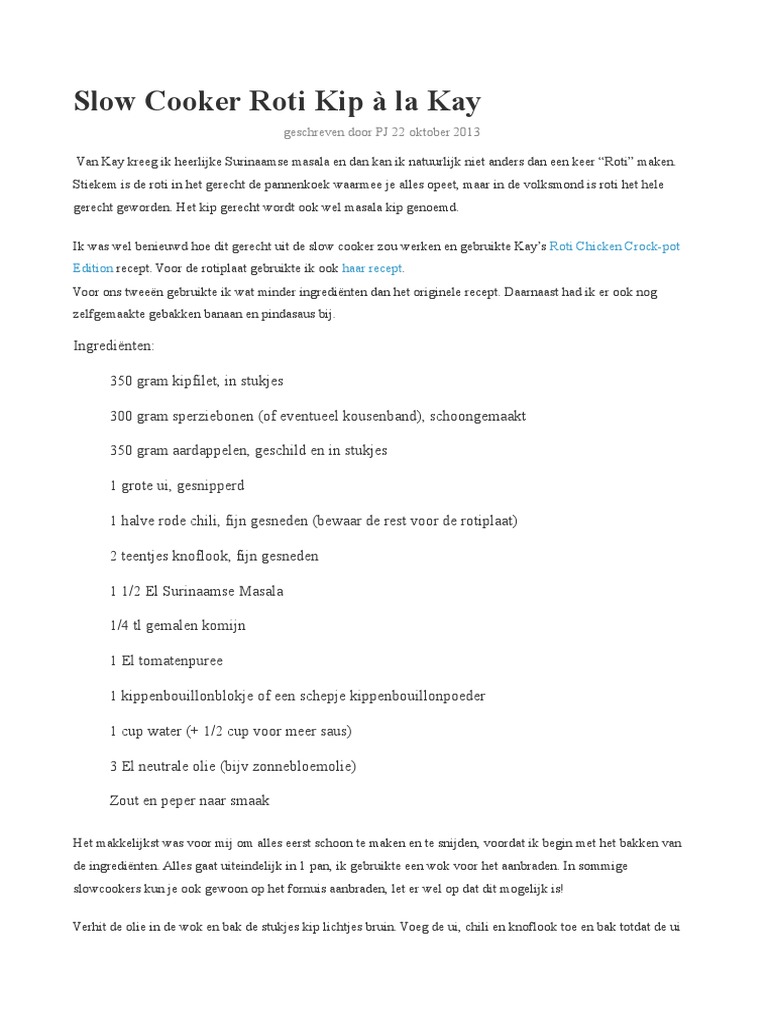 Roti Kip Masala | PDF