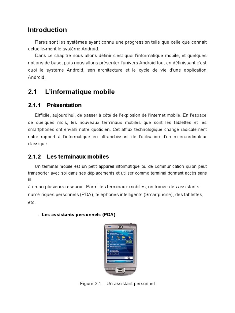 Introduction au système Android | PDF | Android (Système d'exploitation ...