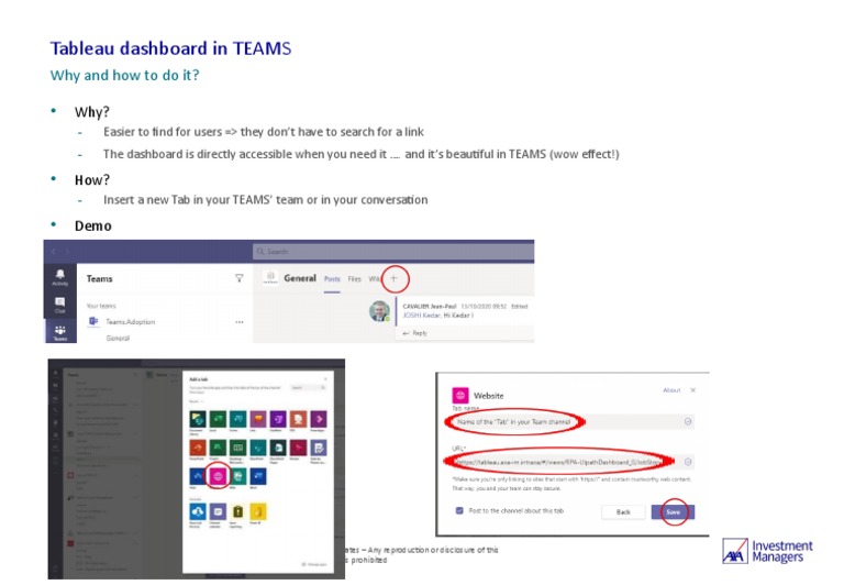 How To - Tableau On TEAMS - One Pager | PDF