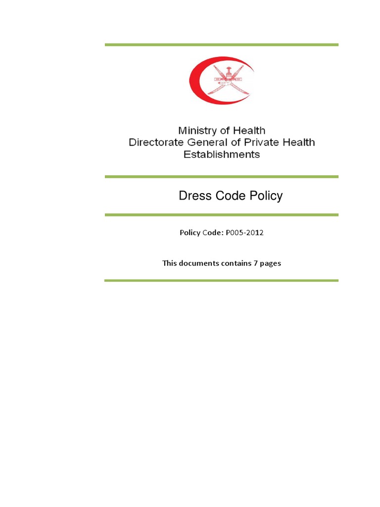 Dress Code Policy | PDF | Clothing | Wellness