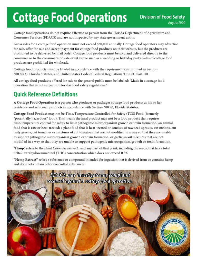 Cottage Food Operations | Download Free PDF | Fruit Preserves ...