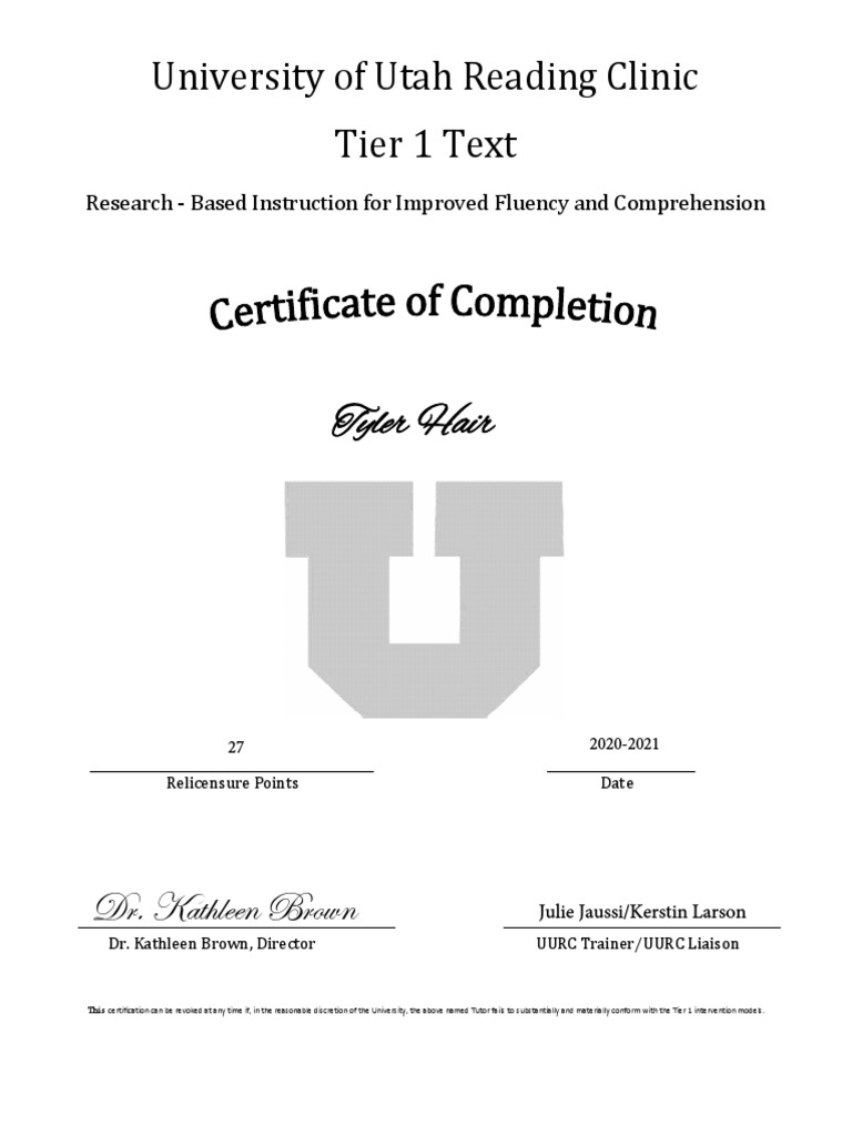 Longview - Tyler Hair Tier I Certificate | PDF