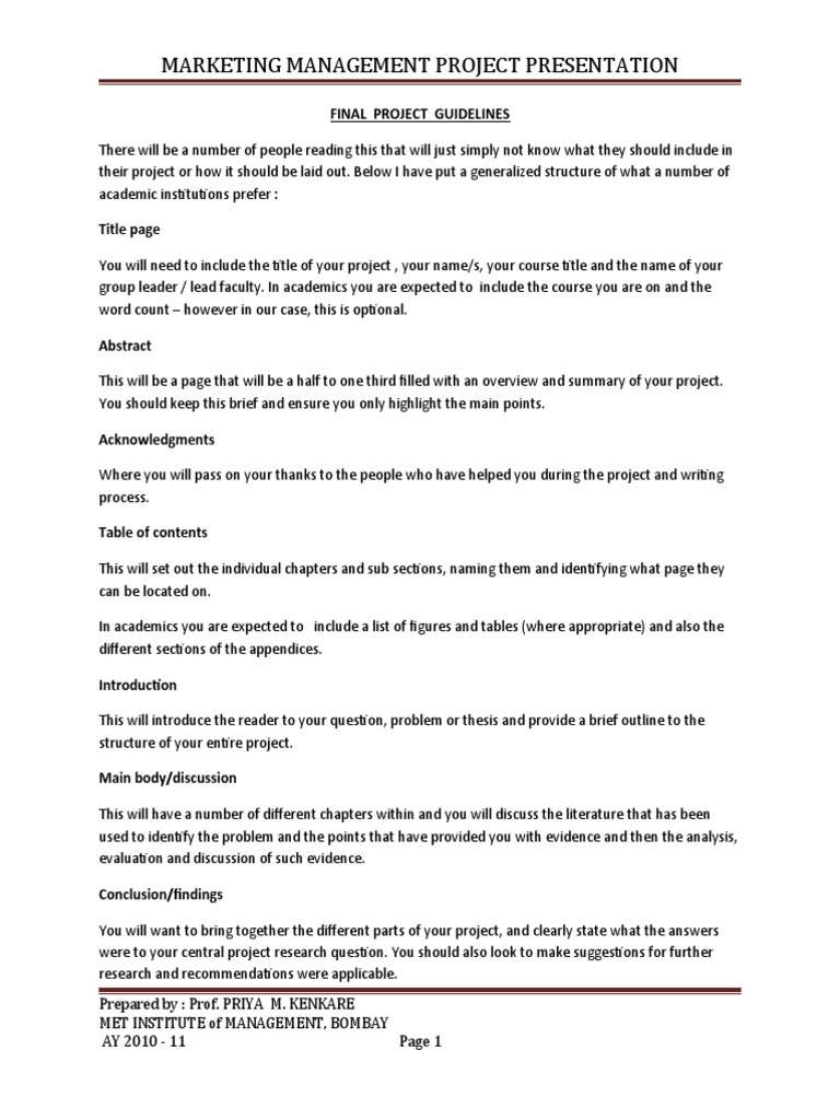 Final Project Guidelines | PDF | Cognition | Communication