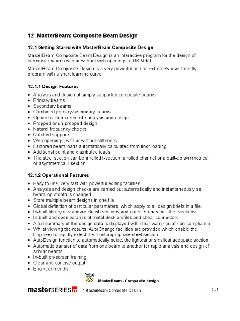 12 MasterBeam Composite Design | PDF | Beam (Structure) | Column