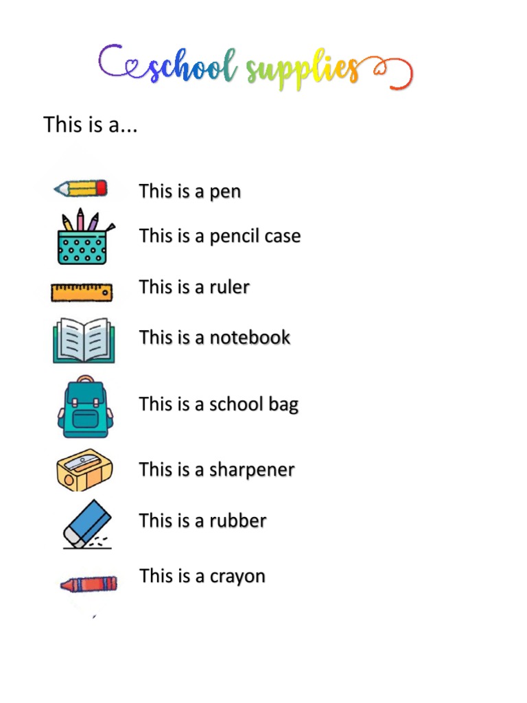 School Supplies-Utiles Escolares | PDF