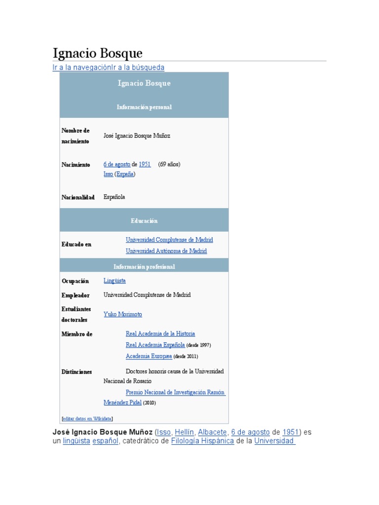 Ignacio Bosque | PDF | Gramática | Mecánica del lenguaje