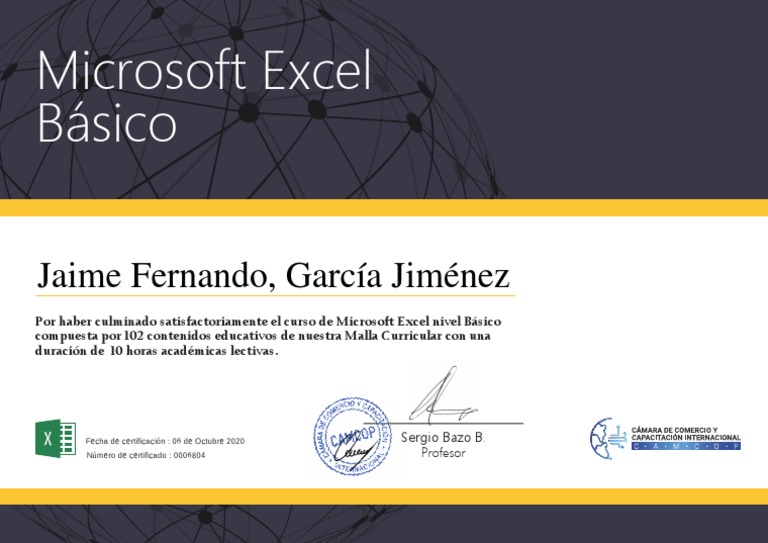 Certificado Excel Basico | PDF