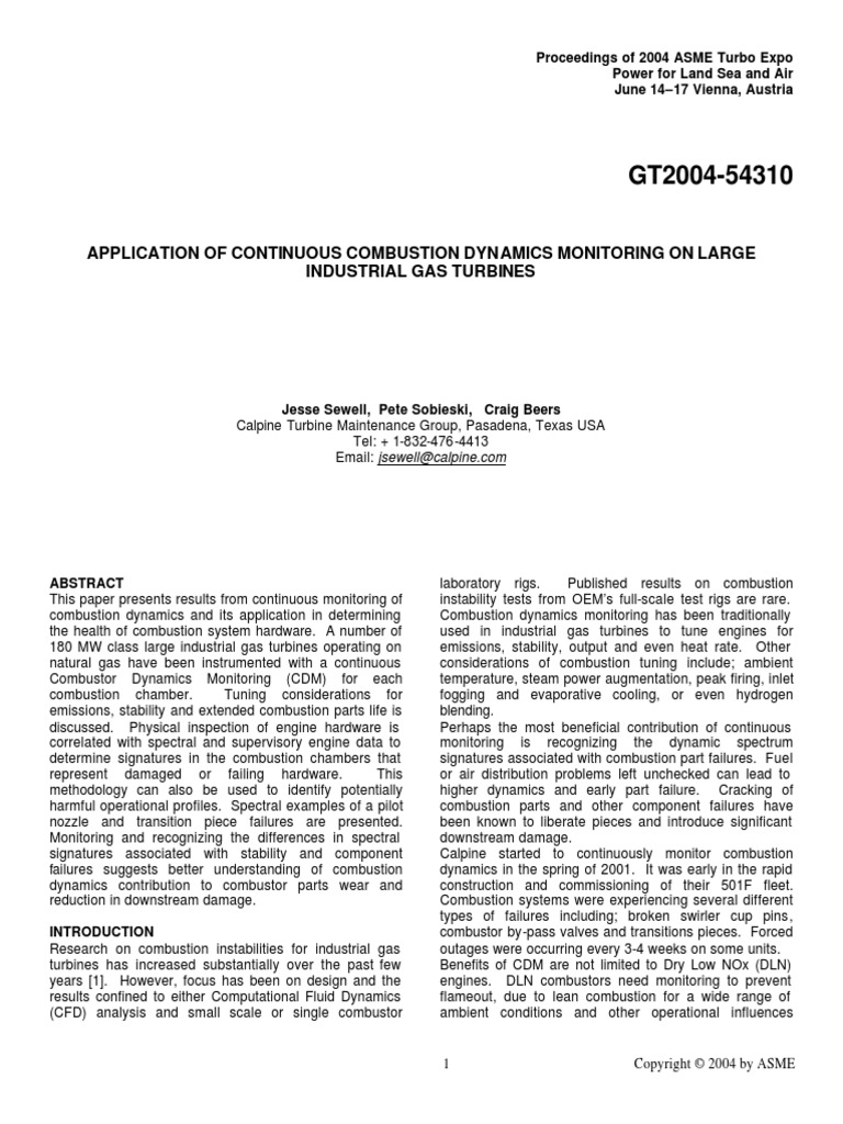 03 Combustor Dynamics Monitoring (CDM) | PDF | Spectral Density ...