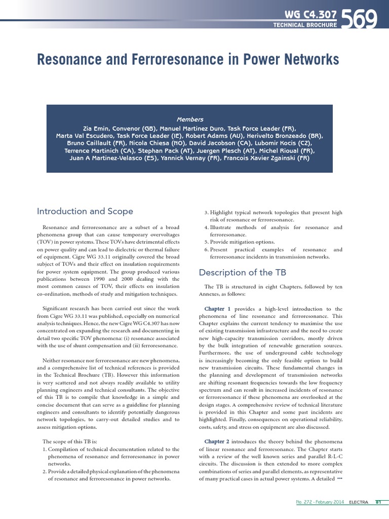 Resonance and Ferroresonance in Power Networks | PDF | Resonance ...
