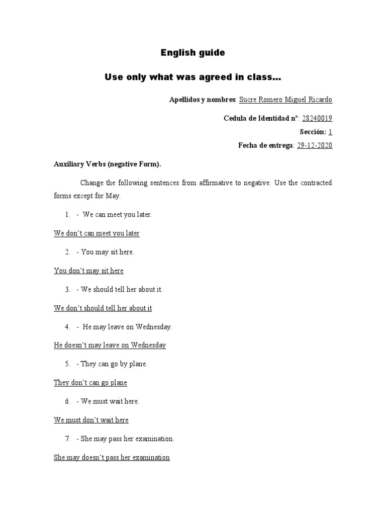 English Guide. Students Sucre Miguel | PDF | Morphology | Linguistics