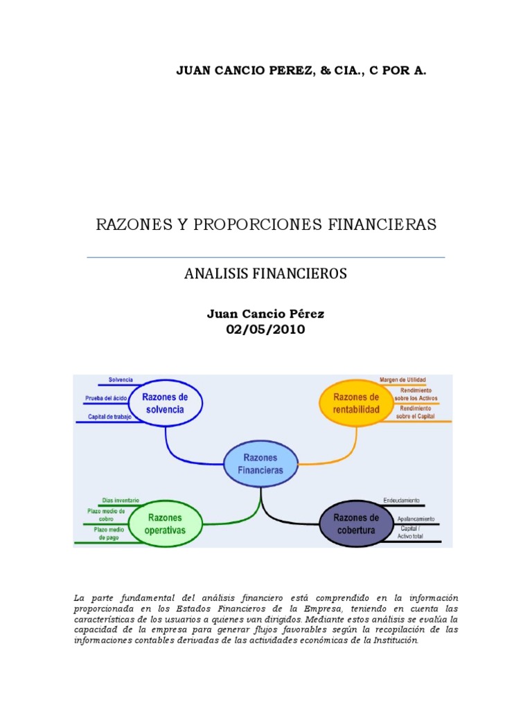 Análisis de Razones Financieras | PDF | Ratio financiero | Empresas