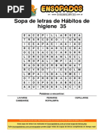 Sopa de Letras: Vida Saludable | PDF