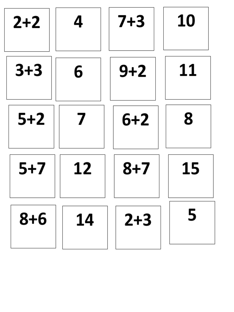 Memorama de Sumas | PDF