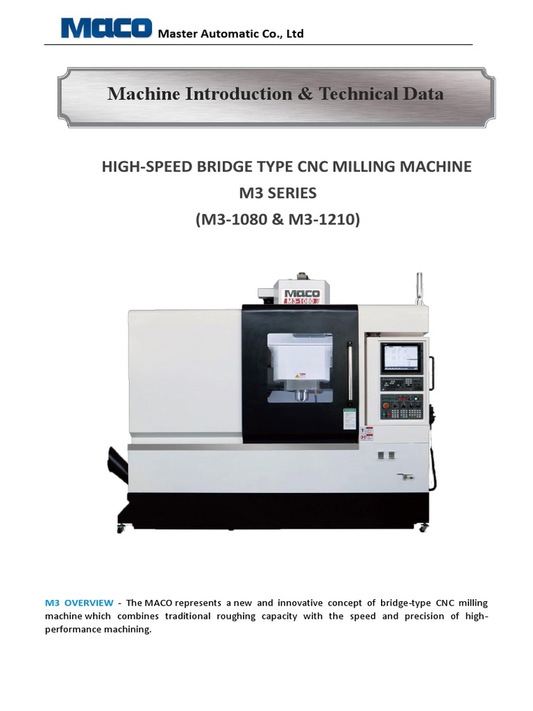 M3 Bridge Type Milling Machine | PDF | Mechanical Engineering ...