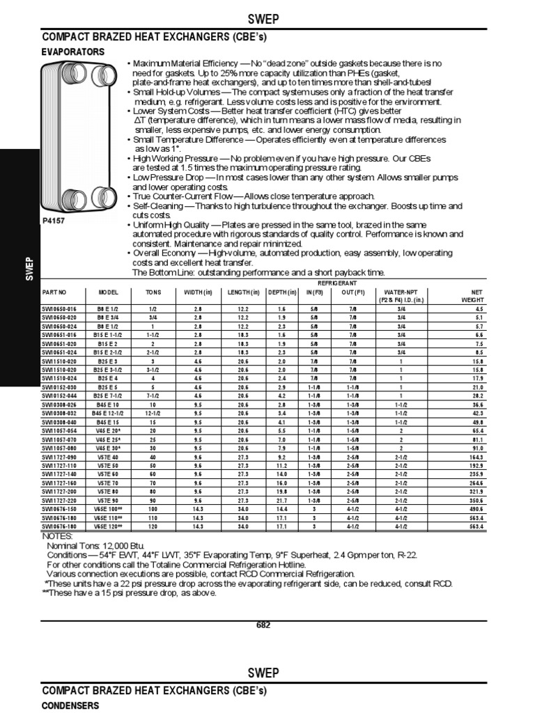 Swep | PDF | Heat Exchanger | Engineering Thermodynamics